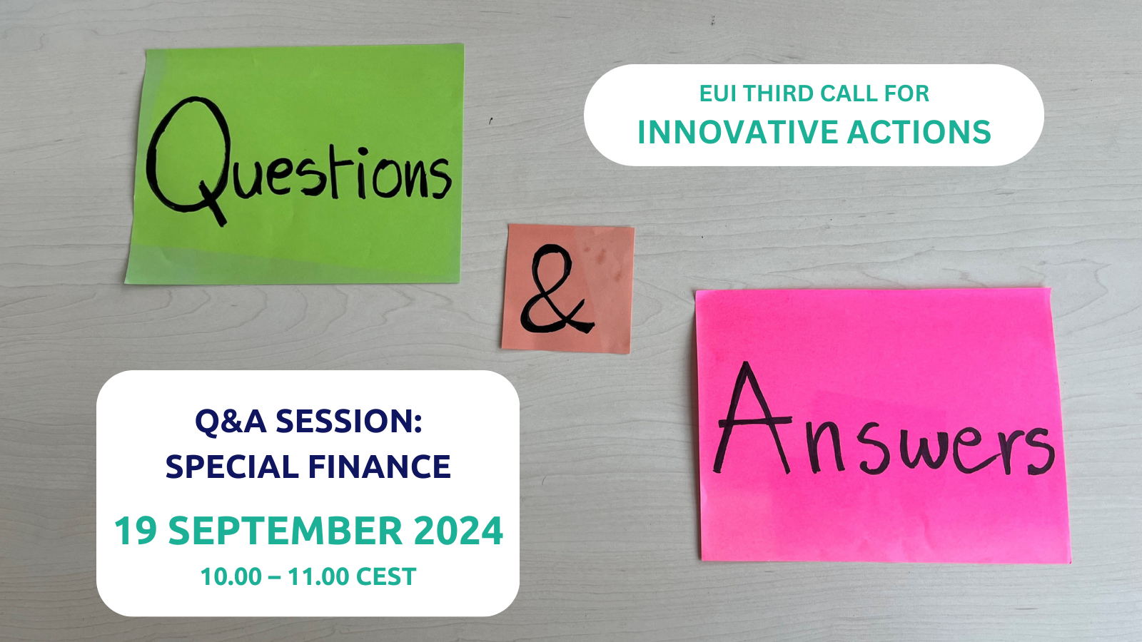 Q&A session special finance - Third Call for Innovative Actions | EUI